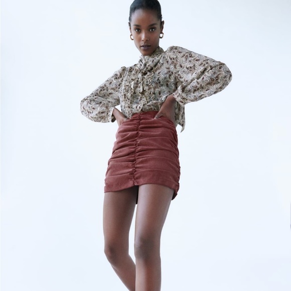 Zara | Skirts | Zara Draped Mini Skirt | Poshmark